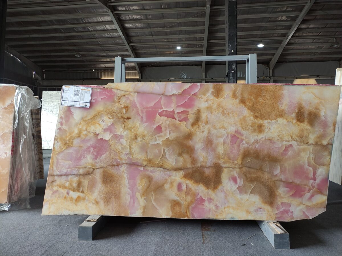Colored Pink Onyx Slab - Marenostone